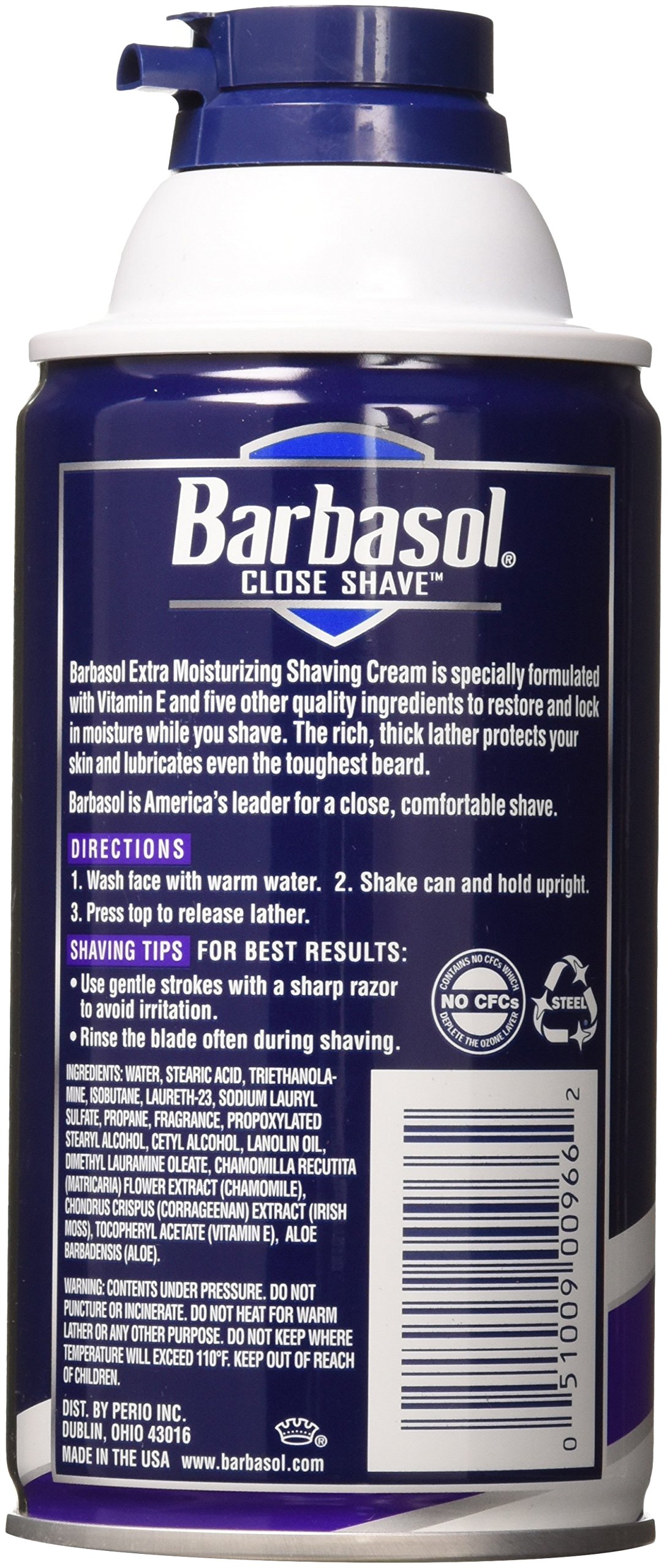 Barbasol Extra Moisturizing With Vitamin E Shaving Cream, 10 oz., 2 Piece