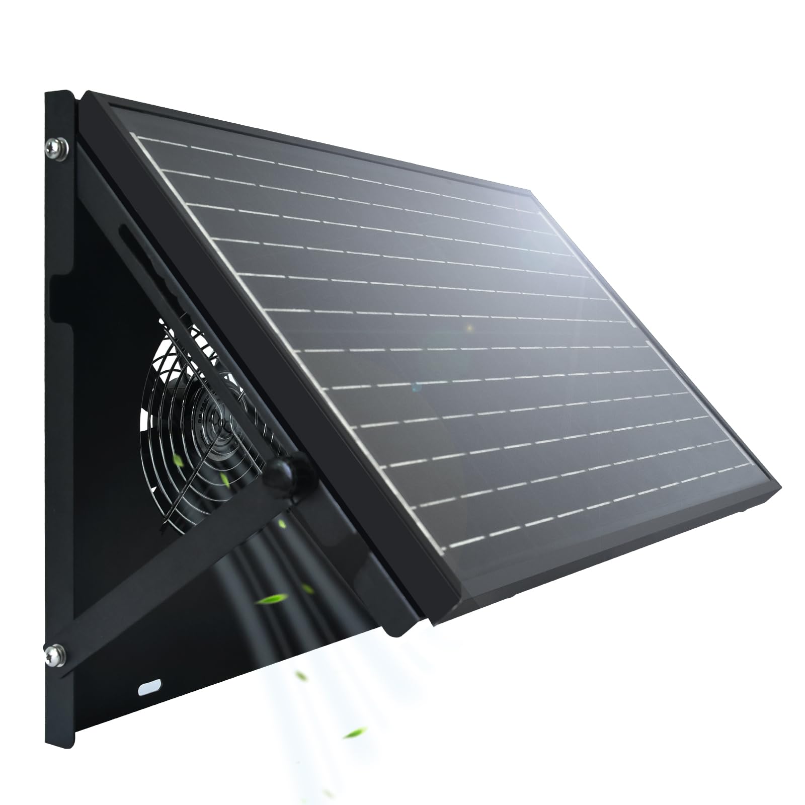 15W Solar Powered Metal Shell Waterproof Exhaust Fan Kit for Chicken Coops, Greenhouses, Sheds, Pet Houses, and Windows