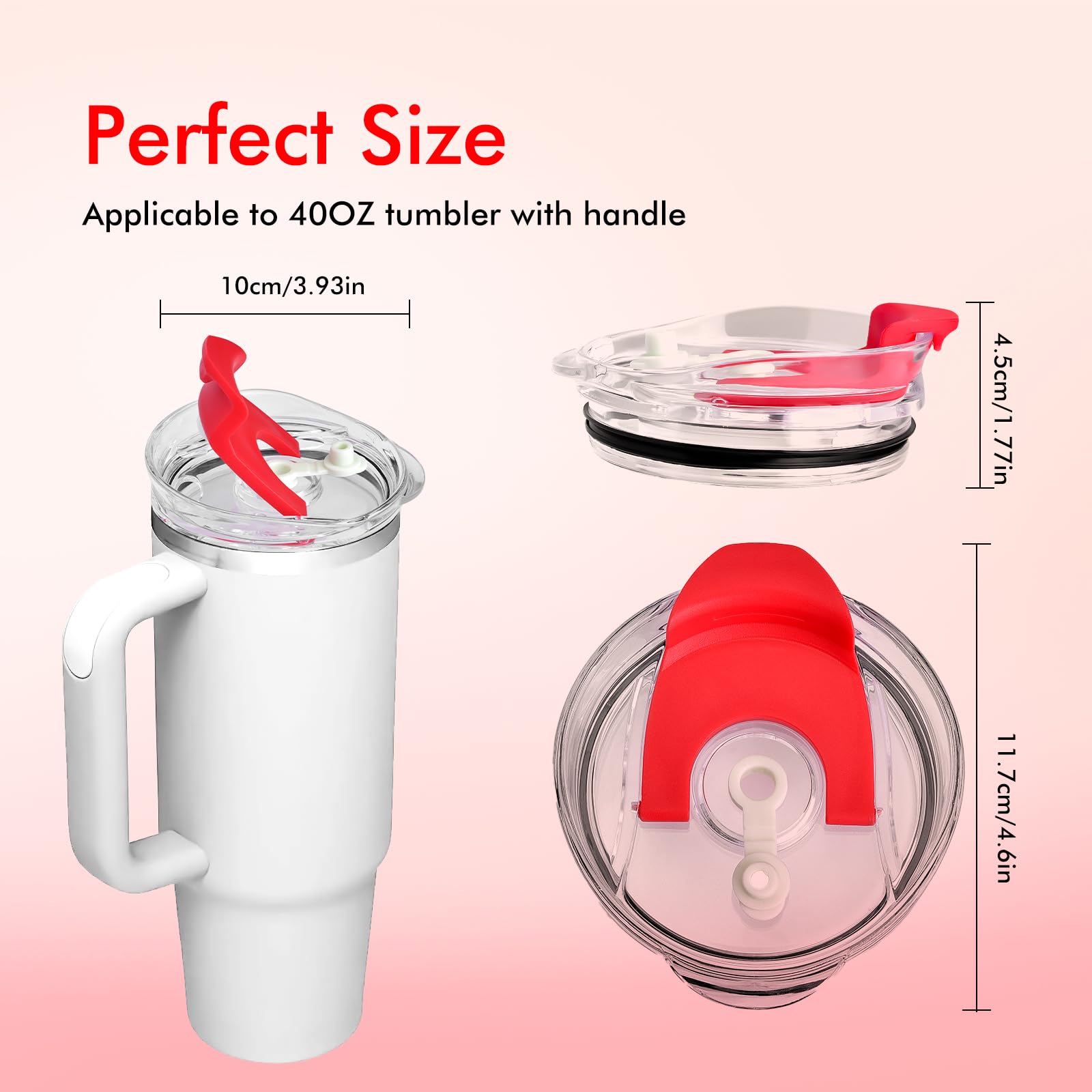 2 Pack replacement lids for 40 oz tumblers, compatible with YETI, RTIC, Ozark Trail, And Others. Dual drinking options: Sip Directly Or Use a Straw Through The Flip-Open Lid (White)