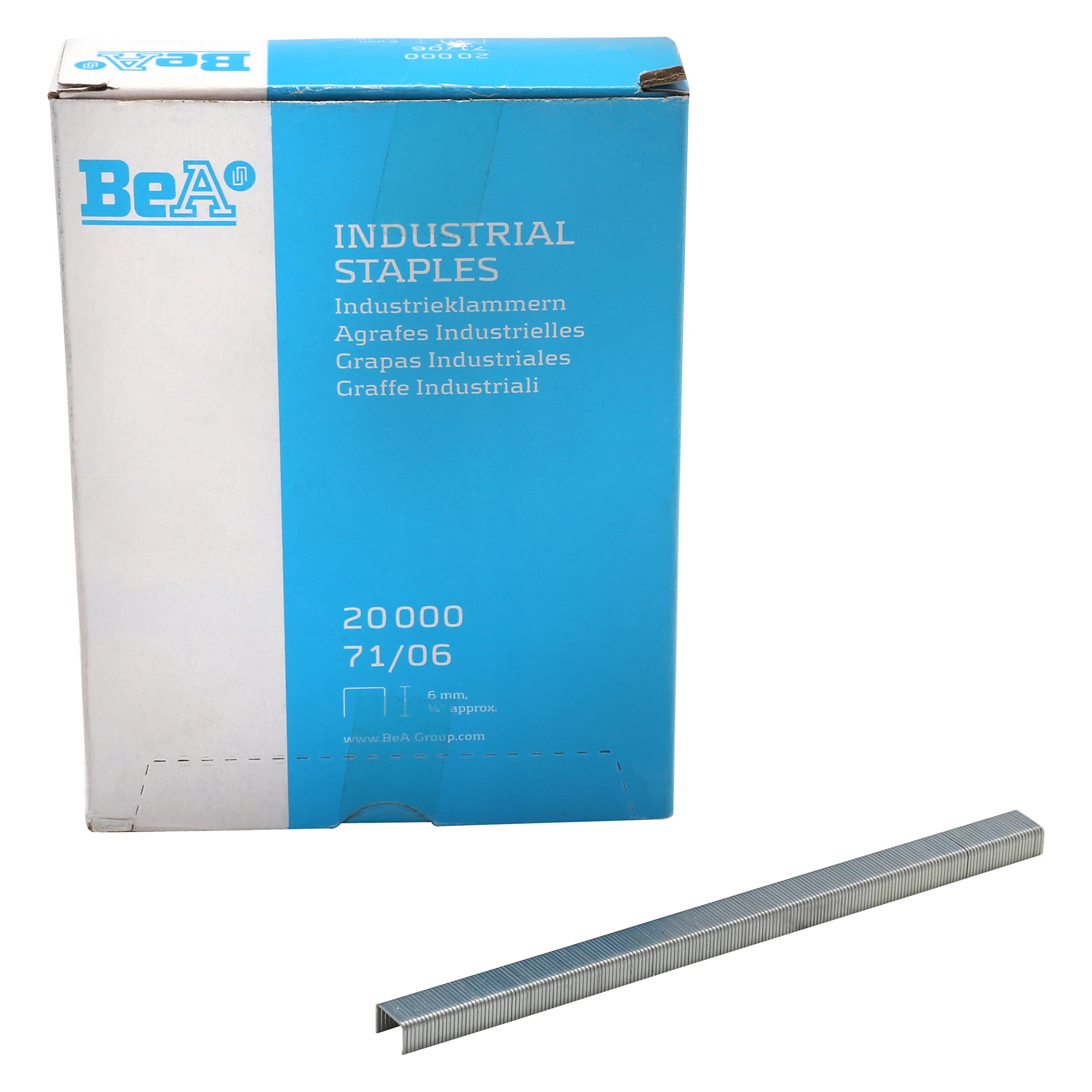 BeA 15400625 Series 71/06 Galvanized Steel Staples 1/4" deep 20,000 per Box