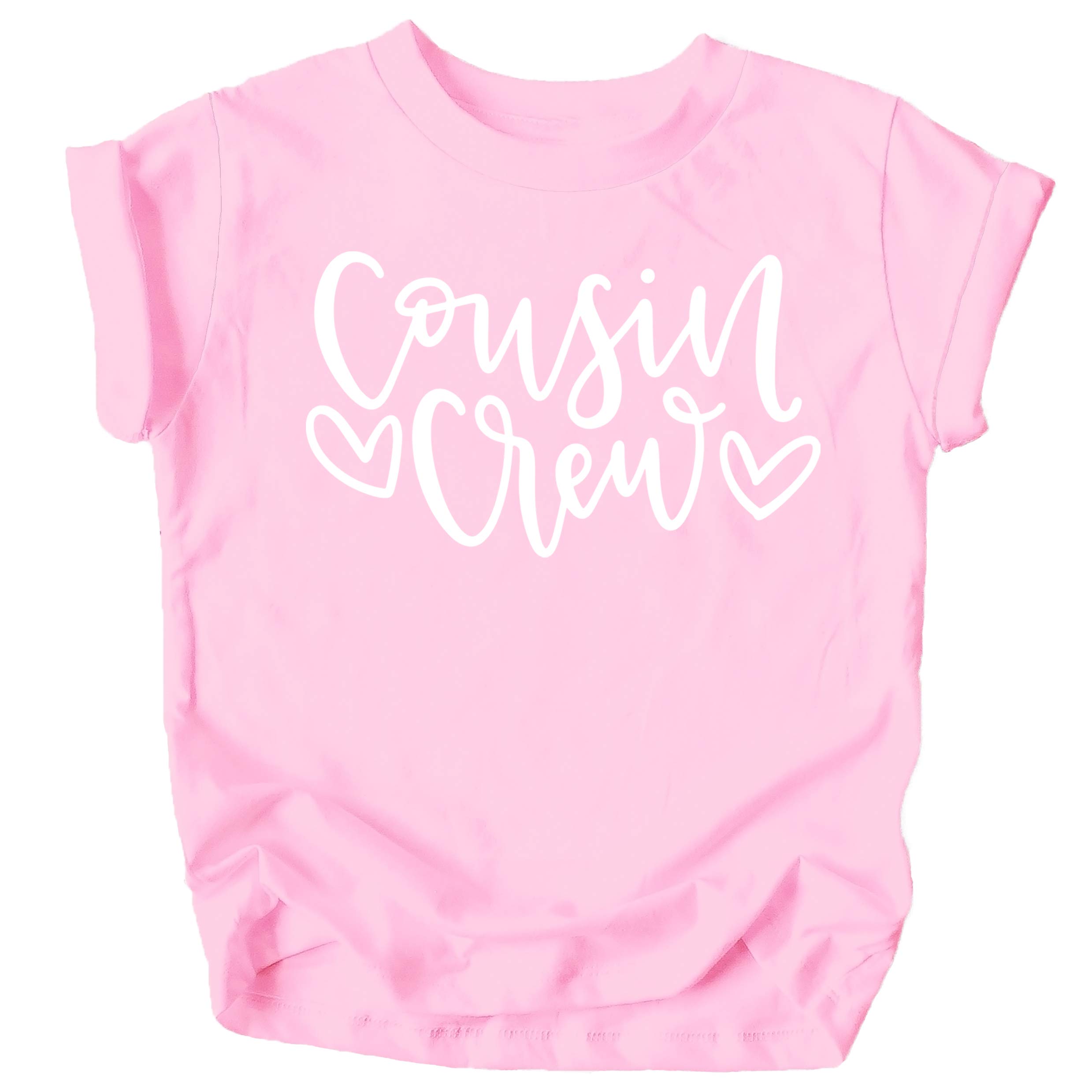 Cousin Crew Heart T-Shirts and Bodysuits for Baby and Toddler Girls Fun Family Outfits Pink Shirt