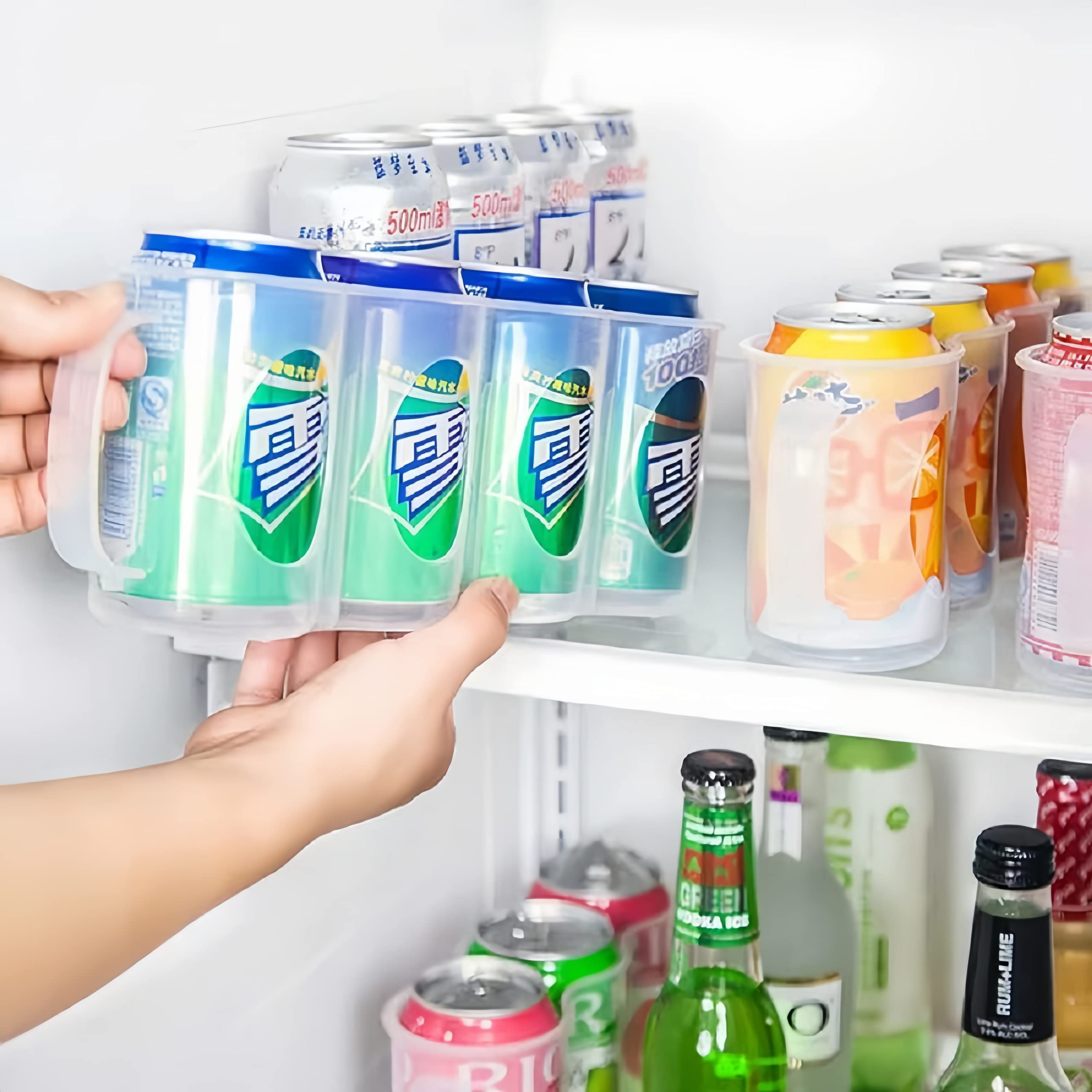 2 Pack Soda Can Dispenser for Refrigerator,Soda Can Organizer ,Can Organizer for Refrigerator