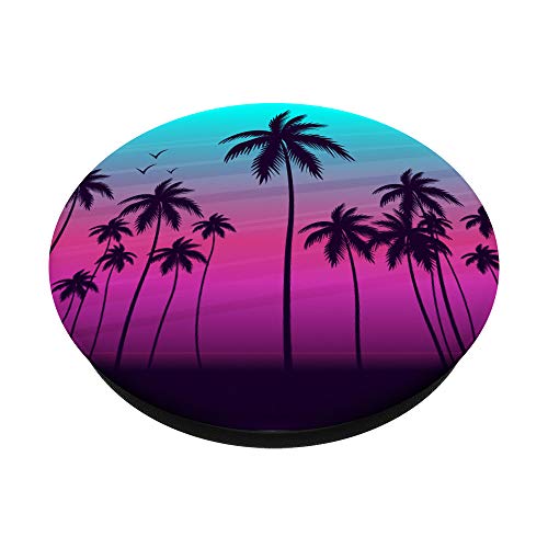 Palm Trees Sunset Tropical Paradise Beach Coconut Palm Tree PopSockets PopGrip: Swappable Grip for Phones & Tablets