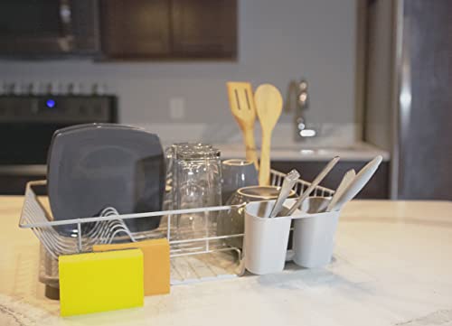 3 Pc Grey Dish Drying Rack Set | Dish Rack | Sink Drying Rack | Dish Drainer | Sink Dish Rack (Matt Grey)