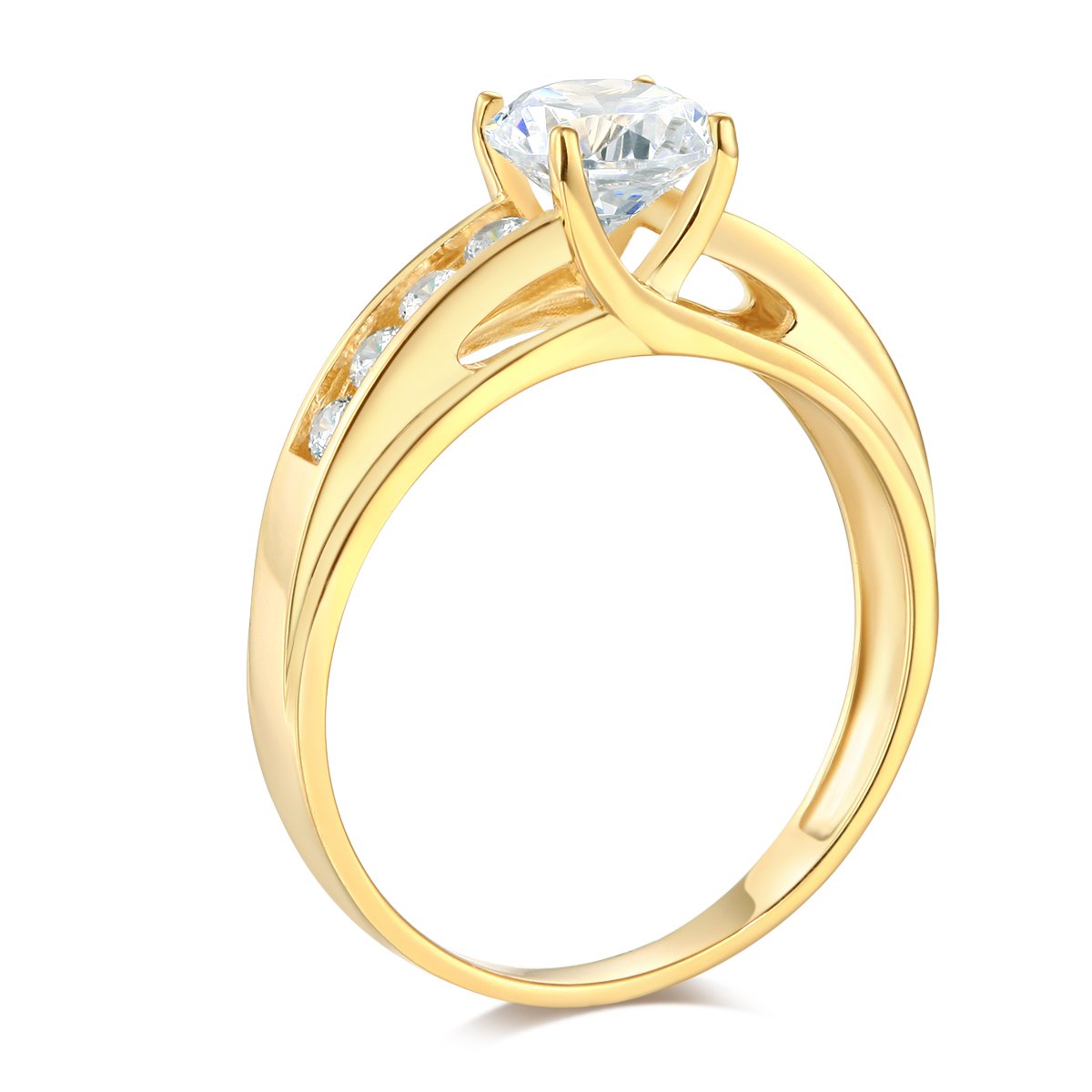 14K Yellow Gold Wedding Engagement Ring - Size 10