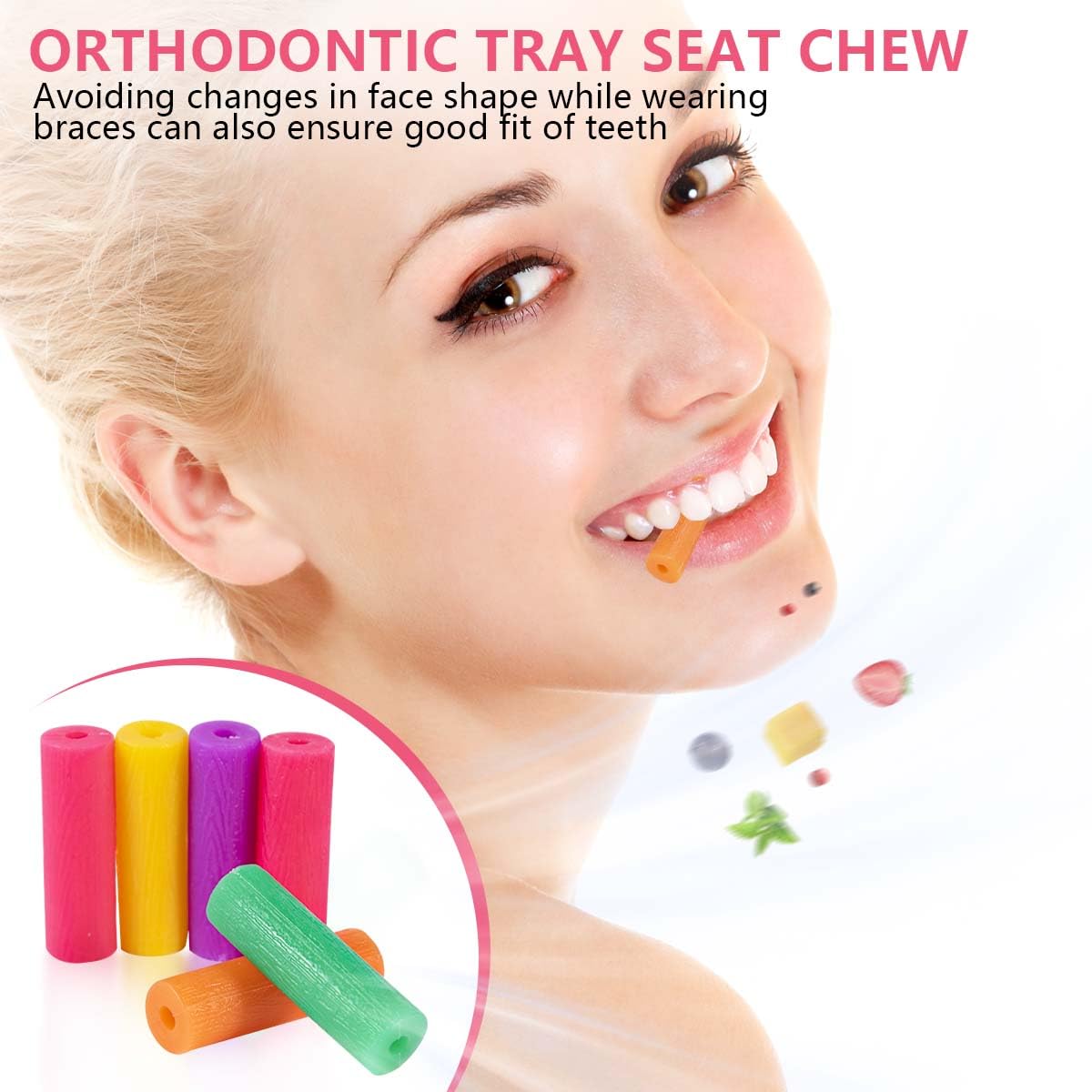 KISEER 48 Pcs Colorful Orthodontic Aligner Chewies for Aligner Chompers Aligner Trays Seaters, 6 Color