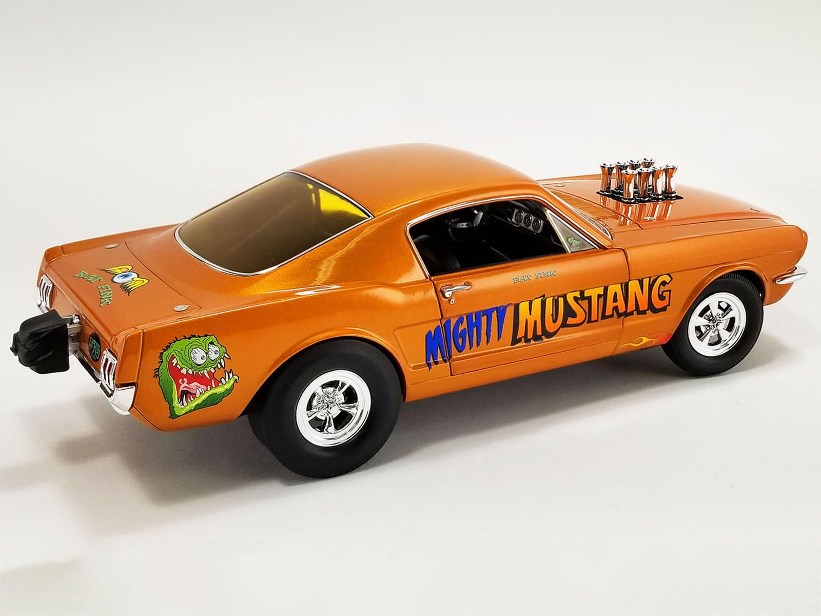 1965 A/FX Orange Metallic Rat Fink Mighty Limited Edition to 1122 Pieces Worldwide 1/18 Diecast Model Car by Acme A1801860