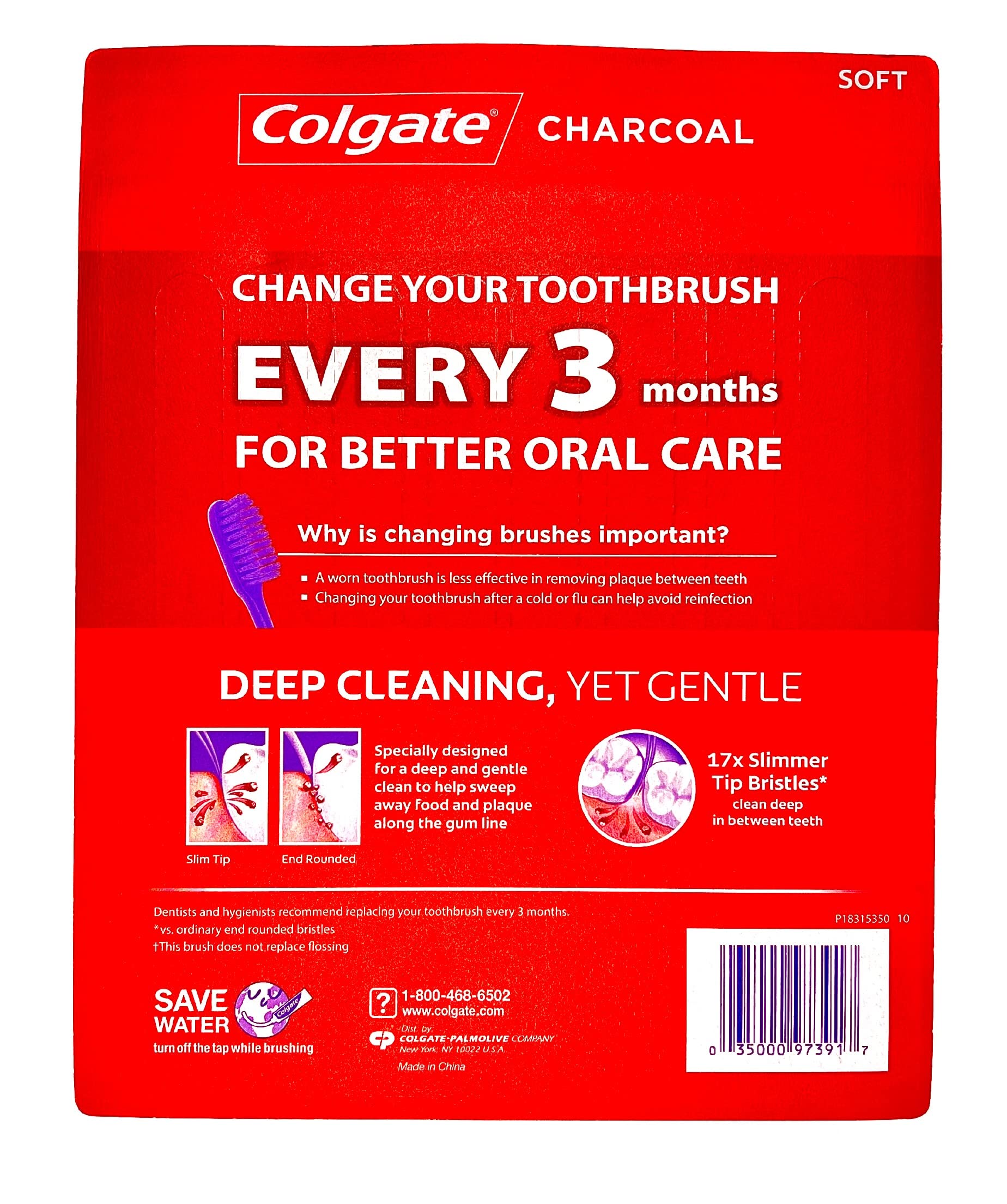 Colgate Charcoal Infused Floss-Tip Slim Soft Toothbrush (8 Pk.)