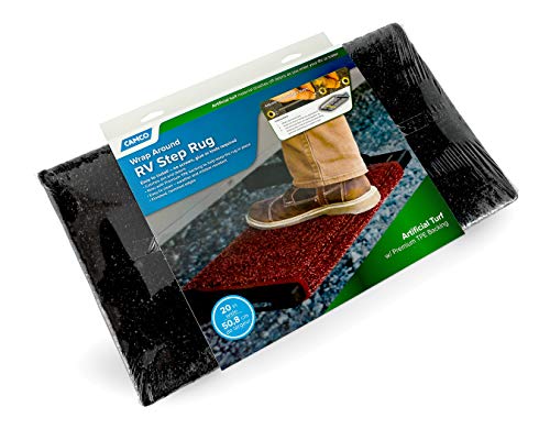 Camco RV Wrap Around Rug | Turf Material Dries Quickly | Easy Install | (42936)
