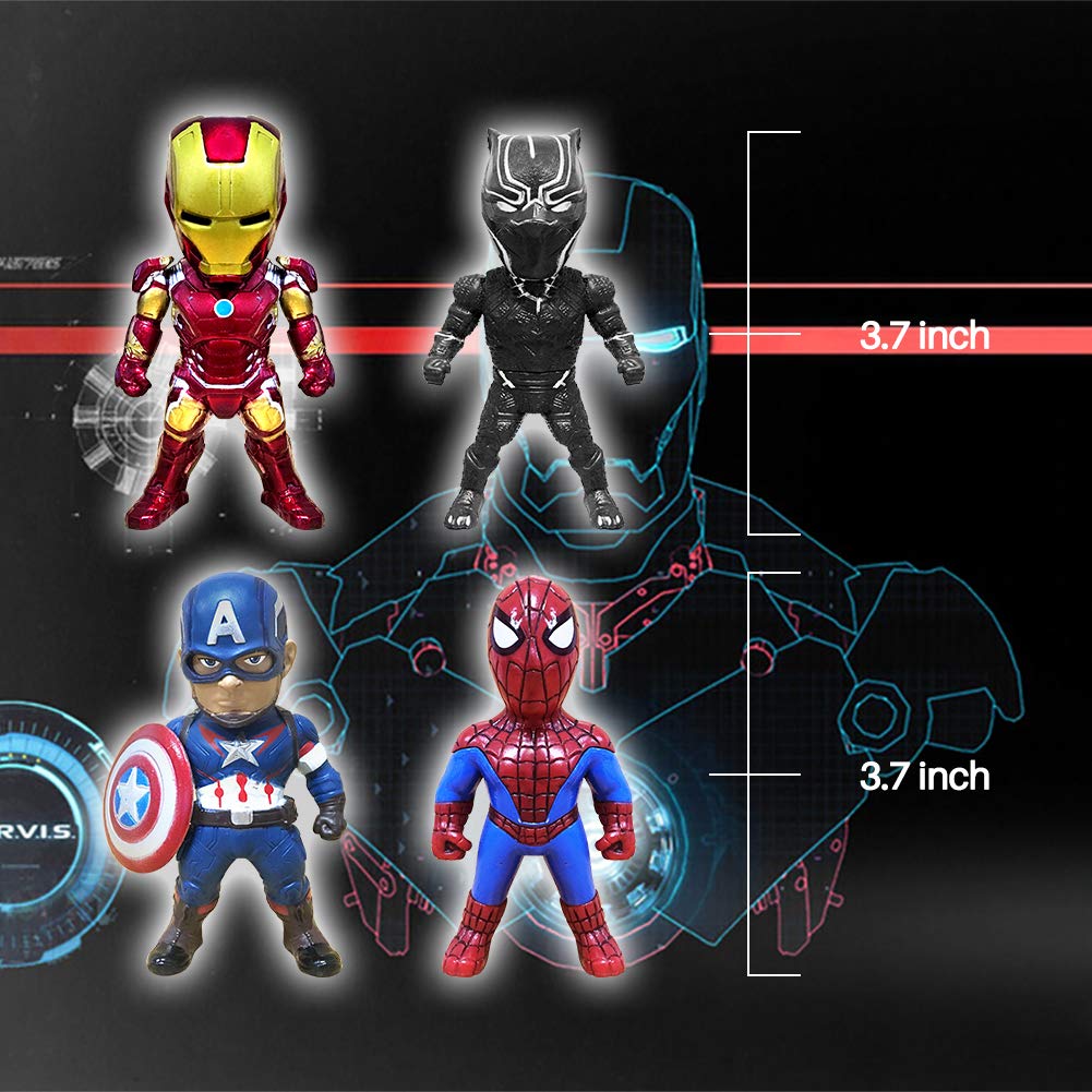 Action Figures, Anime Figures, Mini Action Figures for Boys, 6 Pack Hero Series Set Figures with Bases, PVC Figure Doll with 6 Popular Classic Characters Figures Ages 3 and up