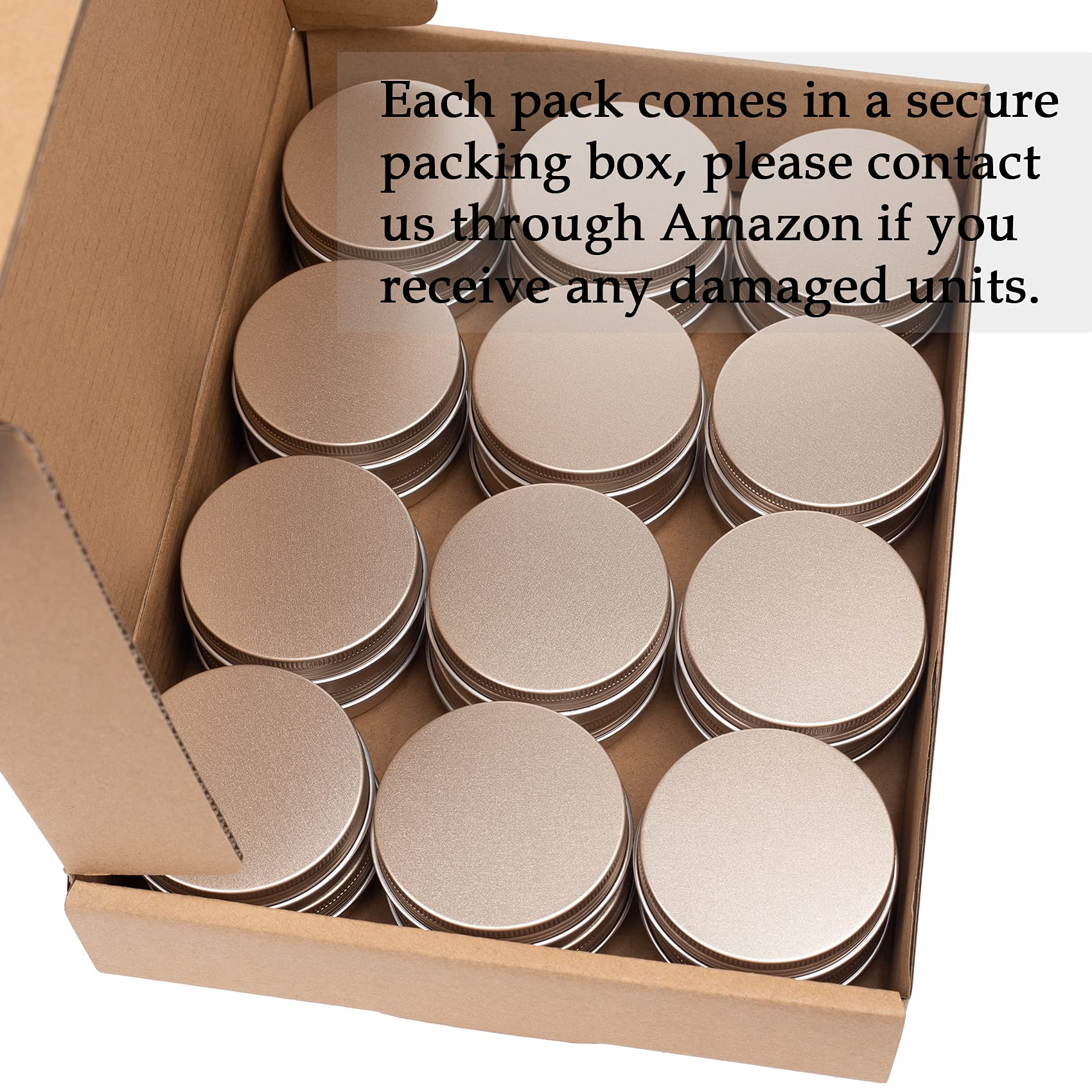 2 oz / 60ml Screw Top Aluminum Tin Jar with Screw Lid and Blank Labels - Pack of 23 (Lake Blue)