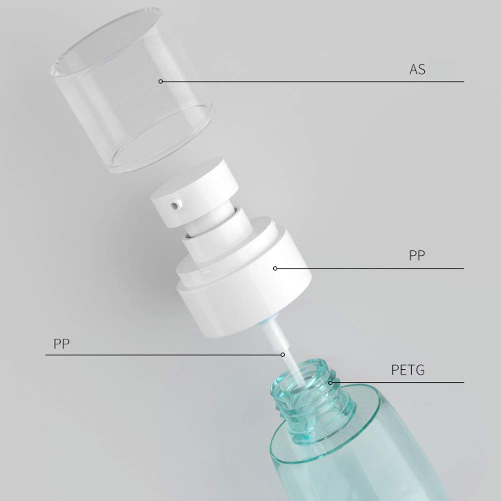 2 oz Travel Size Leakproof Pump Bottles, BPA-Free Refillable Plastic Containers for Lotion, Liquid Soap, Baby Shower, Essential Oil Blends and Other Toiletries