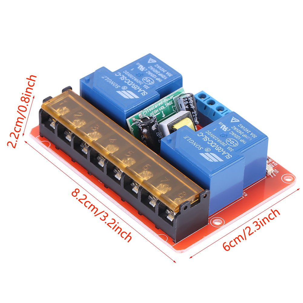 AC100V-250V 30A High Power 2-Channel Relay High Current DC5V High-Low Level Trigger Switch Module for