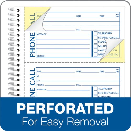 Adams Recycled Phone Message Book, 2-Part Carbonless, 4 Messages per Page, 400 Sets/Book (SC1154R) , White