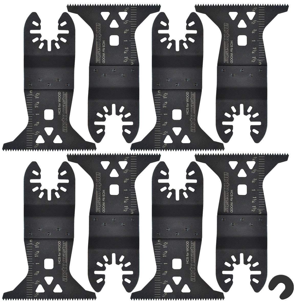 ACTOMASTER HCS 2-1/2" Wood/Drywall Oscillating Saw Blades for Oscillating Tool Multitool, Pack of 8