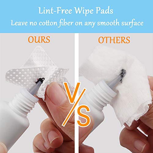 400 PCS Lash Extension Glue Wipes EBANKU Lint Free Glue Cleaning Cotton Pads for Eyelash Extensions Non Woven Nail Polish Remover Wipe Supplies - White