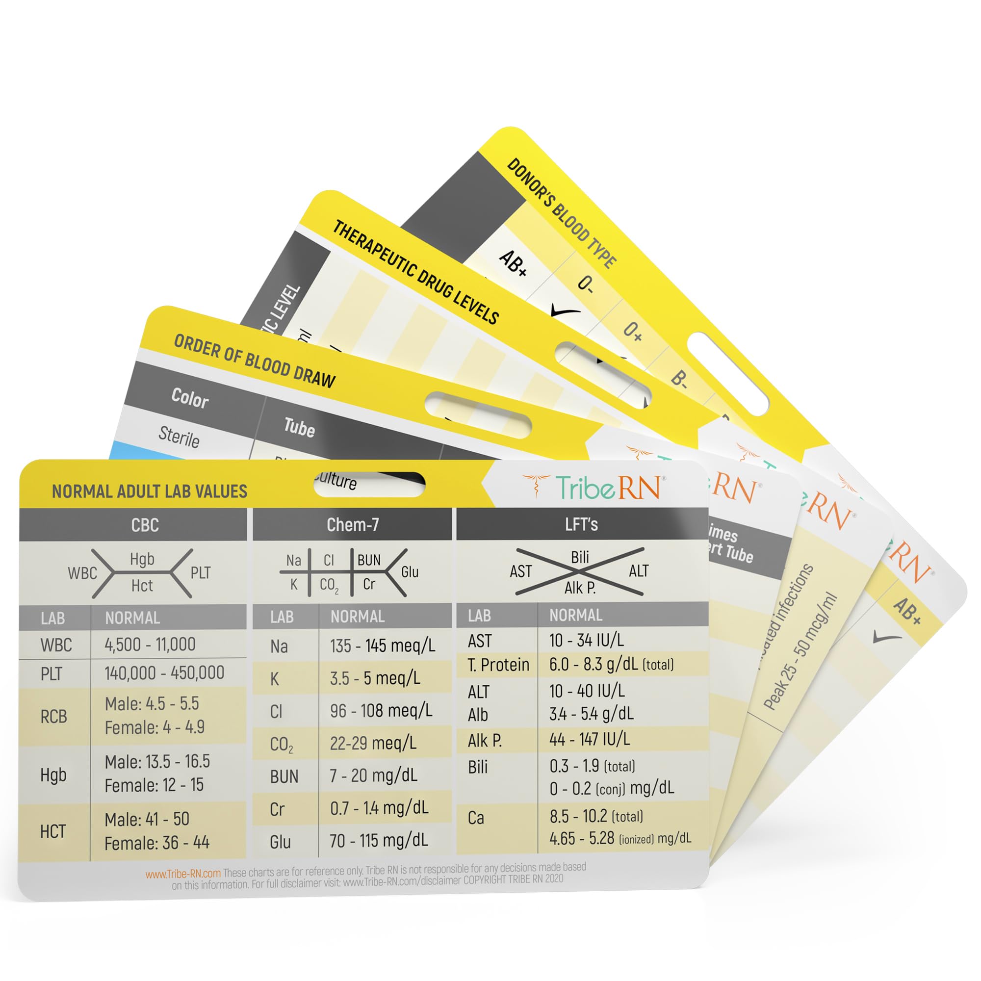 Badge Guru Medical Flash Cards - Lab Values Reference Cards for Nurses, Doctors, EMTs, Nursing Students and Med School Students (Lab Values)