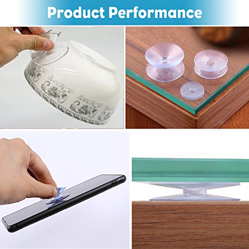 Pawfly 20 Pack Double Sided Suction Cups 4/5 Inch Clear PVC Plastic Sucker for Glass Table Mirror