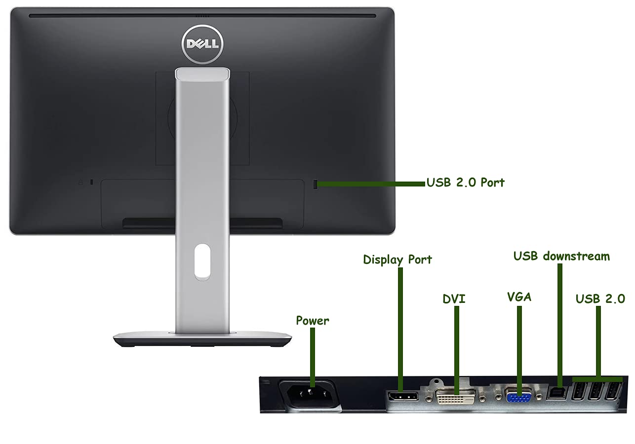 Dell P2014HT Widescreen 20 inch LED Monitor, VGA, Display Port, DVI, 16.7 Million Colors, 178 Degree Viewing Angle, Built-in USB Hub, HD at 60Hz, 8ms Response time (Renewed)