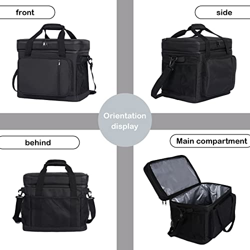 Camping Cooler 45-Can Dual Compartment Large Leakproof Cooler Bag, Large Lunch Cooler Bag, Portable Travel Cooler Double Layer for Picnic, Beach,Grocery Shopping,Camping,Kayaking,Road Trips(Black)