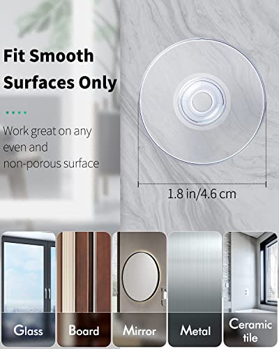 Pawfly 20 Pcs Suction Cups 1.8 Inch Clear Plastic Suction Pads for Home Organization and Decoration Strong Adhesive Sucker Holders for Kitchen Bathroom Window and Glass Door