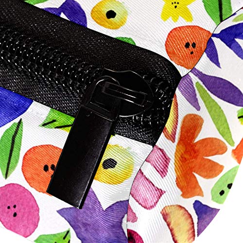 Watercolor Flowers Painting Pattern Pencil Bag Pen Case Stationary Case Pencil Pouch Desk Organizer Makeup Cosmetic Bag for School Office