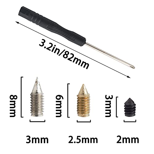Cuyacili 120pcs Belt Buckle Screws Belt Tip Replacement Screws with Cross Screwdriver for Belt Repair, Ladies Handbag Hardware Luggage Side Buckle Tail Buckle DIY Sewing Craft (3 Size)