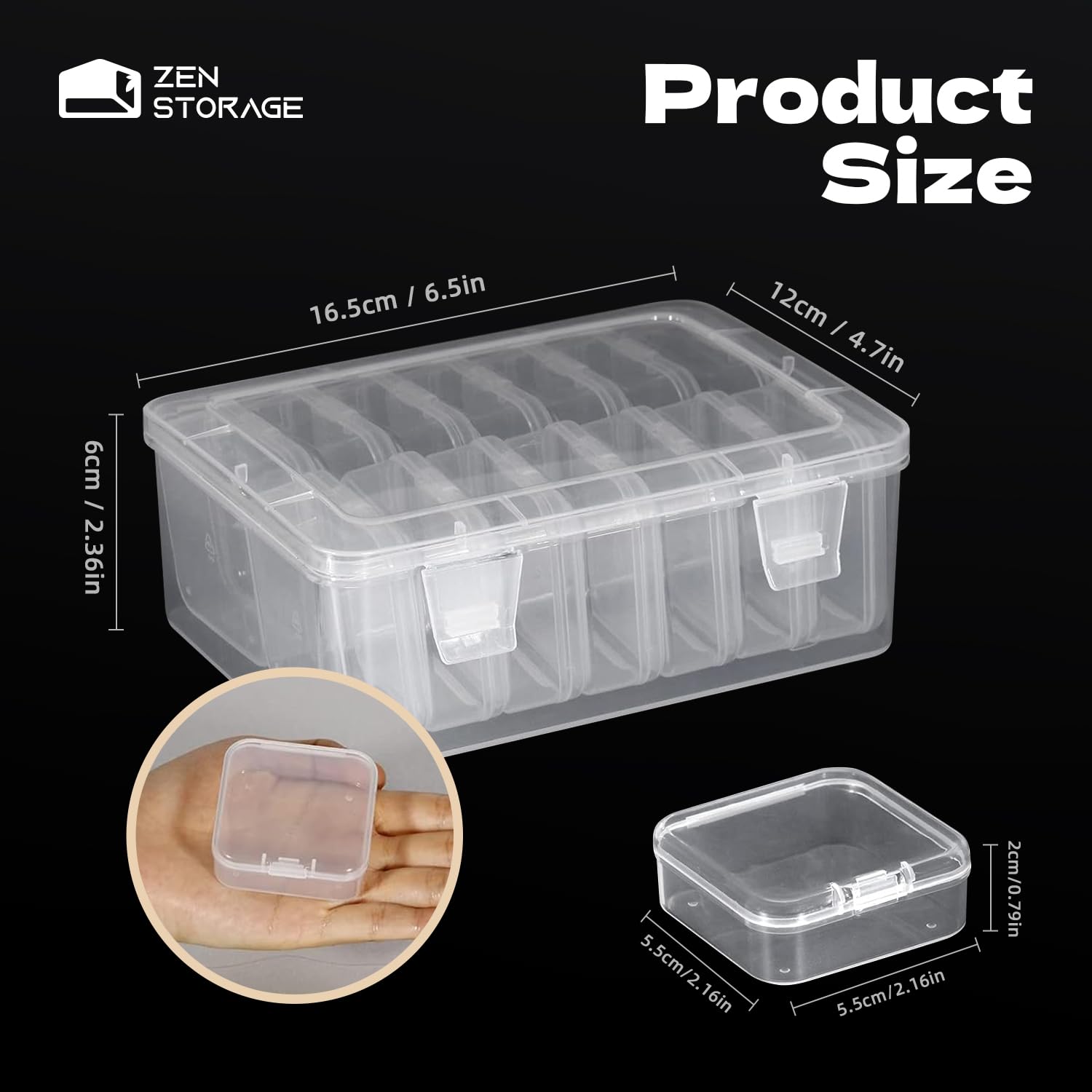 28Pcs Small Bead Organizer, Plastic Bead Storage Containers with Hinged Lids, Clear Bead Organizer Box for Clay Bracelet Diy Crafts, 2 Pack