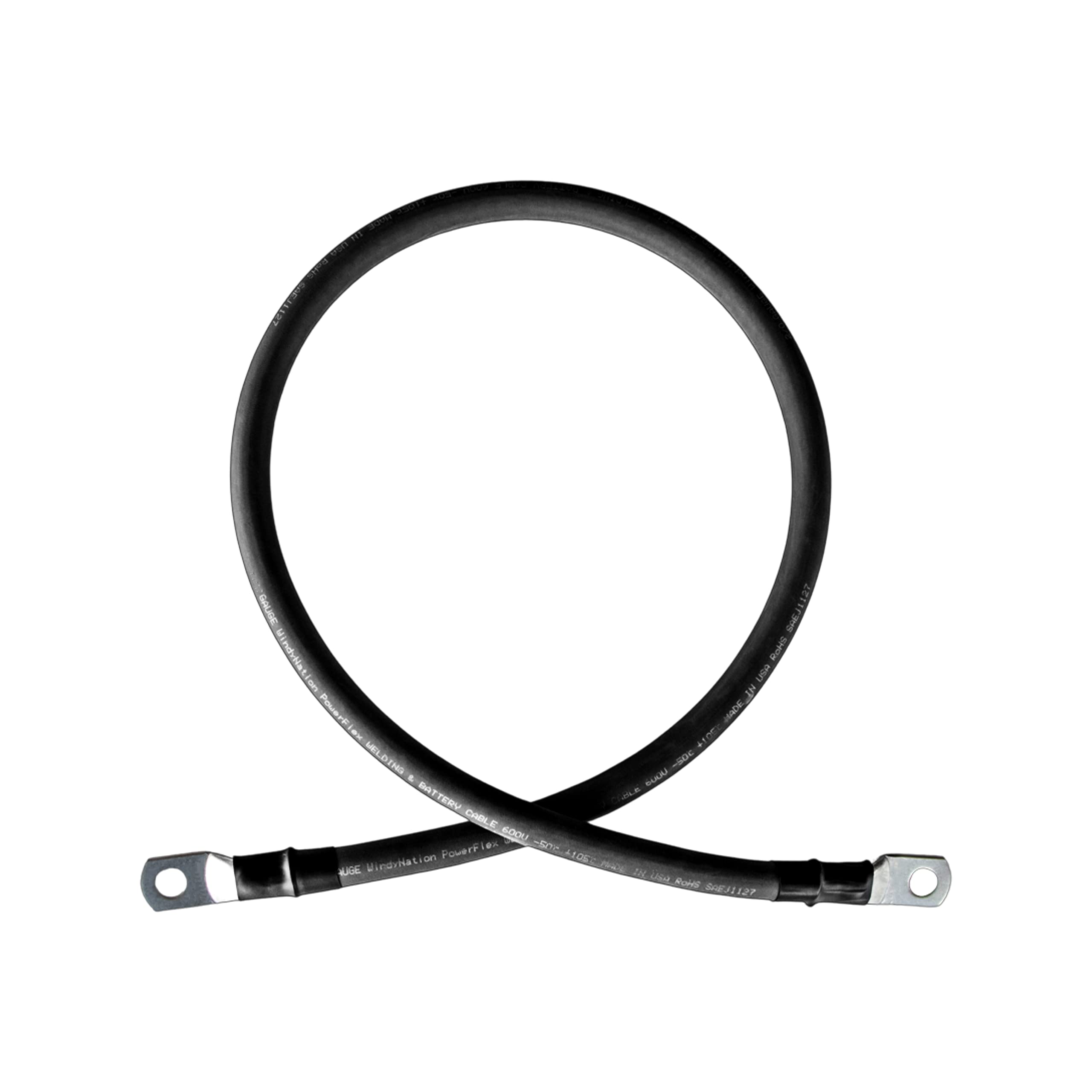 2/0 AWG 2/0 Gauge Red + Black Pure Copper Battery Inverter Cables Solar, RV, Car, Boat 3 Feet 5/16" in Lugs