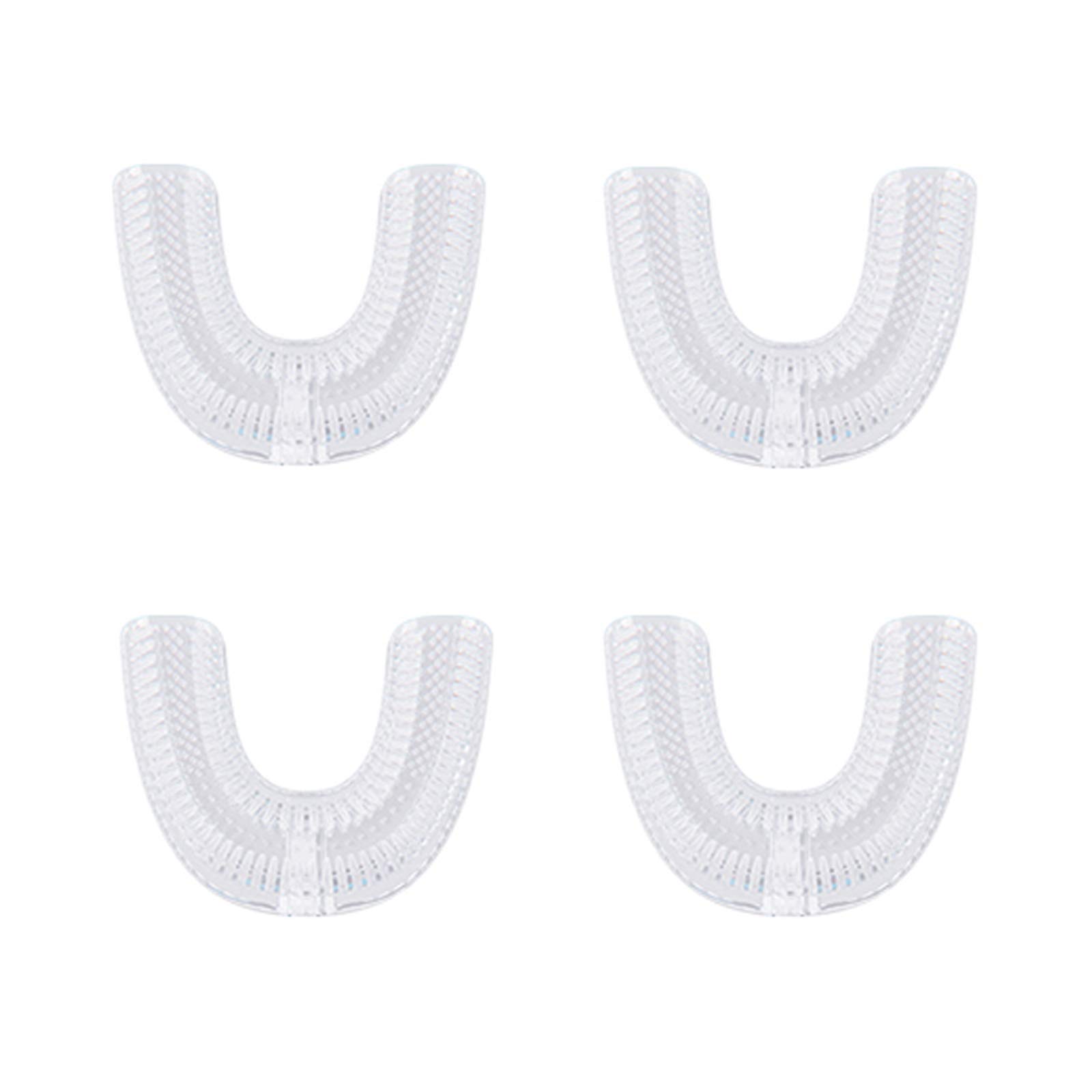 FOKER U-Shaped Electric Toothbrush Brush Replacement Heads, Kids Automatic Toothbrush Head Accessories, Replaceable Toothbrush Head, Silicone Toothbrush Head, Suitable for 2-6 Years Old, Pack of 4