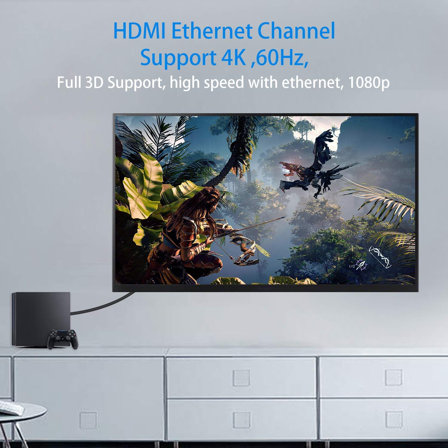 Duttek 4K HDMI Cable, HDMI to HDMI Cable, Extremely Thin Left Angled HDMI Male to Male Extender Cable for 3D and 4K Ultra HD TV Stick HDMI 2.0 Cord 0.15M/ 6 Inch