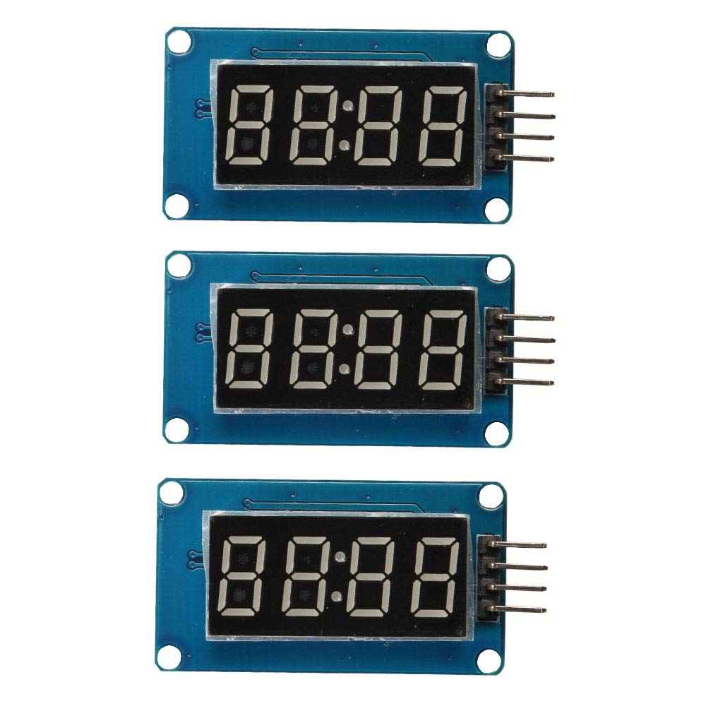 Comimark 3Pcs 4 Bits TM1637 Digital Tube LED Clock Display Module for Arduino Due UNO 2560 R3