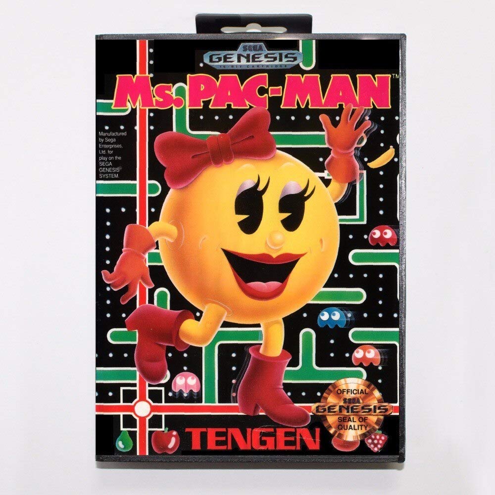 Aditi Ms. Pac Man Game Cartridge 16 bit MD Game Card With Retail Box For Sega Mega Drive For Genesis