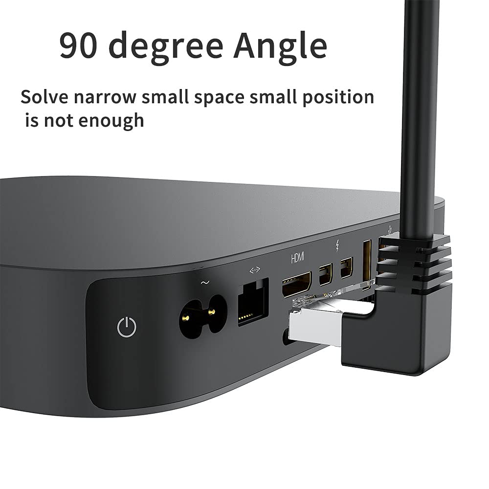 JUXINICE Cat6 Shielded Ethernet Cable 90 Degree Right Angle Upward & FTP CAT 6 RJ45 gigabit Internet Cable for Mac,PC, Router, Modem, Printer, Xbox, PS4, PS3-10 Feet,Black