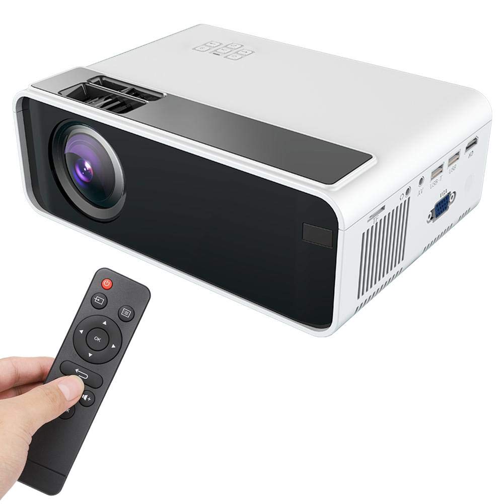 ASHATA Projector 1500 Lumens 4K HD Video Projector 150'' Home Cinema LCD Movie Projector with Remote Control Support 1080P VGA AV USB Bluetooth for Home Entertainment