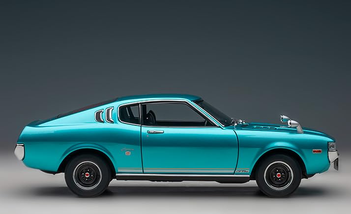 1973 Celica Liftback 2000GT (RA25) RHD (Right Hand Drive) Turquoise Blue Metallic 1/18 Model Car by Autoart 78767