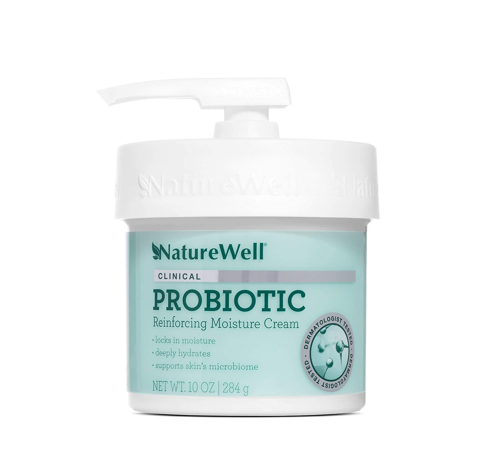 NATURE WELL Clinical Probiotic Reinforcing Moisture Cream for Face, Body, & Hands, Supports Skin's Microbiome with Powerful Probiotic Extracts & Skin Superfoods, 10 Oz