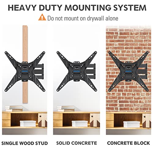 MOUNTUP TV Wall Mount, TV Mount Swivel and Tilt Full Motion for Most 26-55 Inch LED LCD Flat Curved TVs with Single Stud Articulating Arm, Wall Mount TV Bracket up to VESA 400x400mm & 88lbs, MU0014