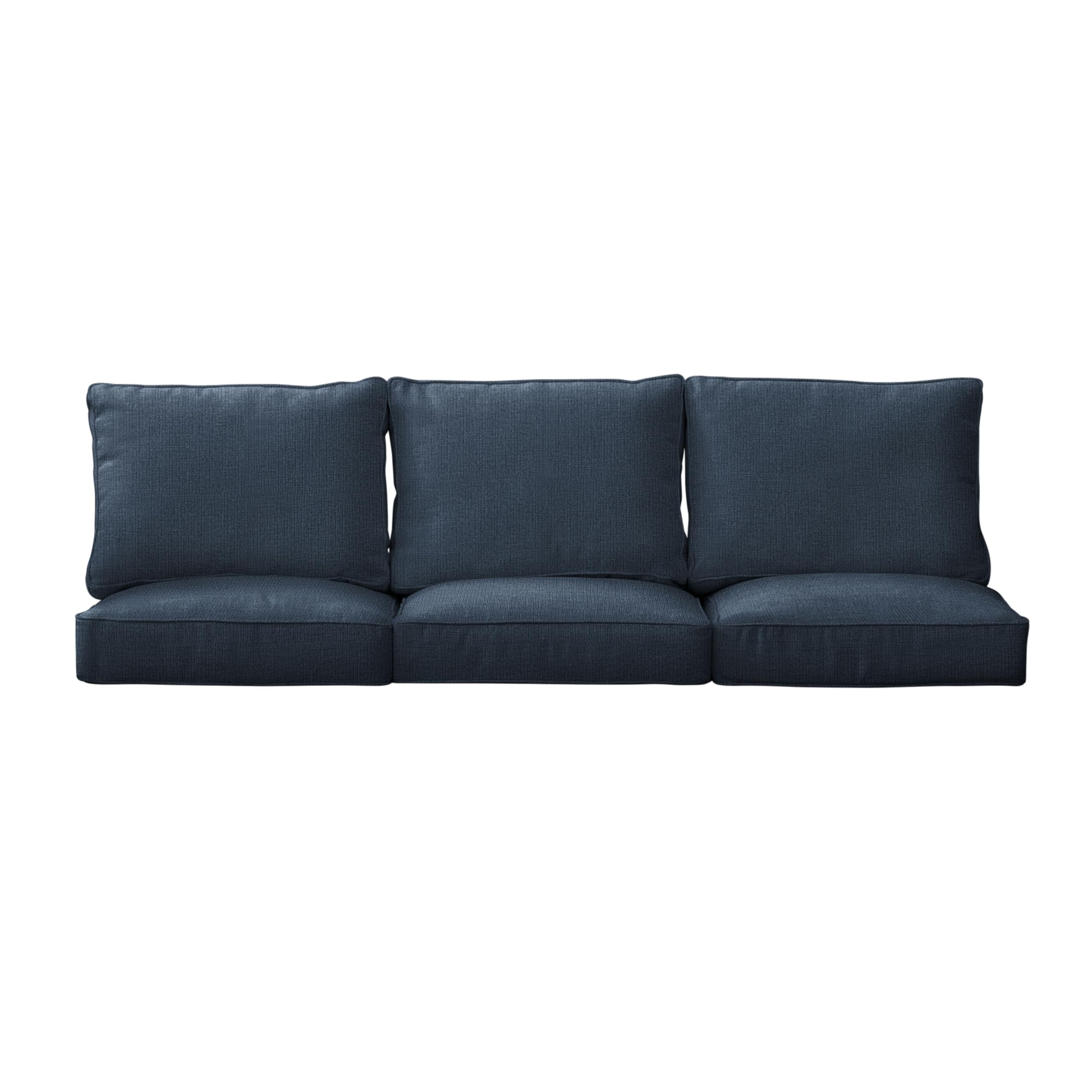 Sorra Home 23 in x 27 in x 5 in Deep Seating Cushion Set-Corded Sofa, Standard, Blue 5 Pound
