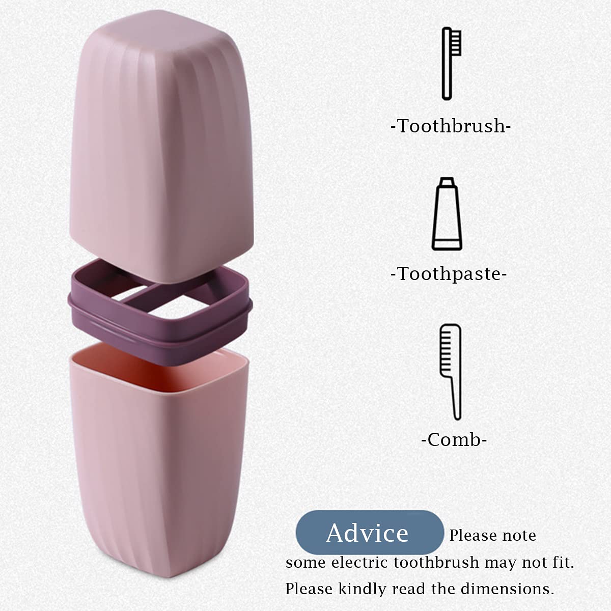 Travel Toothbrush Cup Case,Toothbrush Holder with Cover Travel Toothbrush Containers Portable Toothpaste Storage Toothbrush Case and Carrier for Camping School Business Trip Bathroom (Dark blue)
