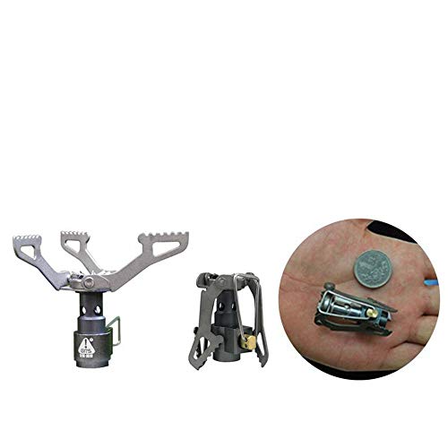 25g Super Lightweight Mini Pocket One-Piece Titanium Alloy Outdoor Cooking Burner Folding Camping Gas Stove Mini Camping Stove Ultralight for BBQ Picnic Cookout