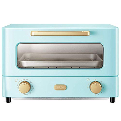12L Mini Oven Electric Cooker and Grill, Home Baking Small Oven Timer Double Glass Door Convection Toaster Oven Happy Life
