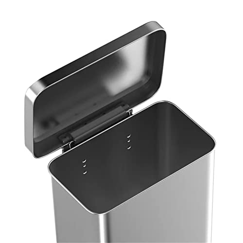 20 Gallon Trash Can, Stainless Steel Step On Trash Can, Hands-Free Trash Can with Lid and Foot Pedal, Garbage Can Wastebasket Bin for Kitchen, Home Office