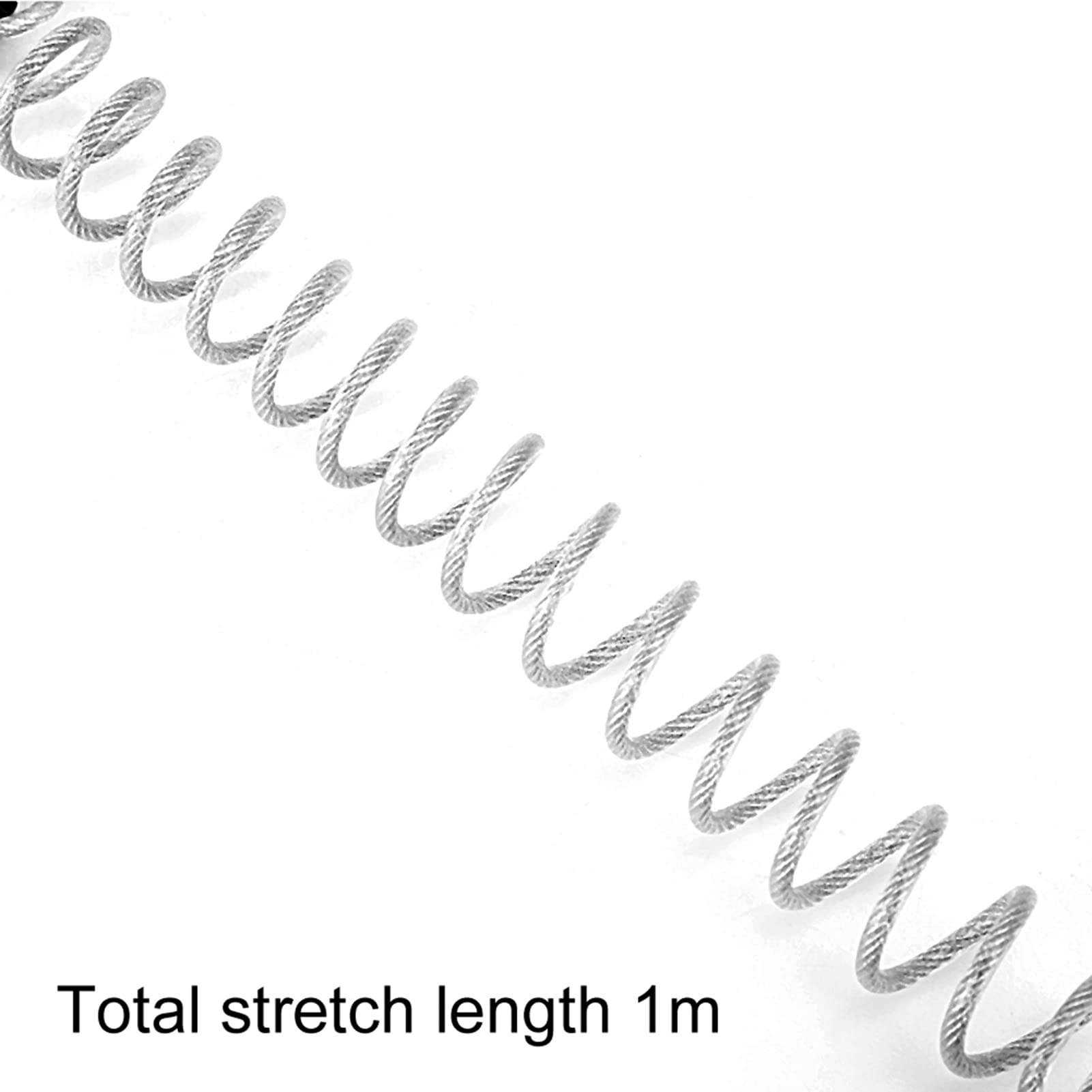 1m Bike Lock Cable, Double Loop Flexible Anti Theft Steel Wire Security Cable for Luggage Bicycle Disc Chain Helmet