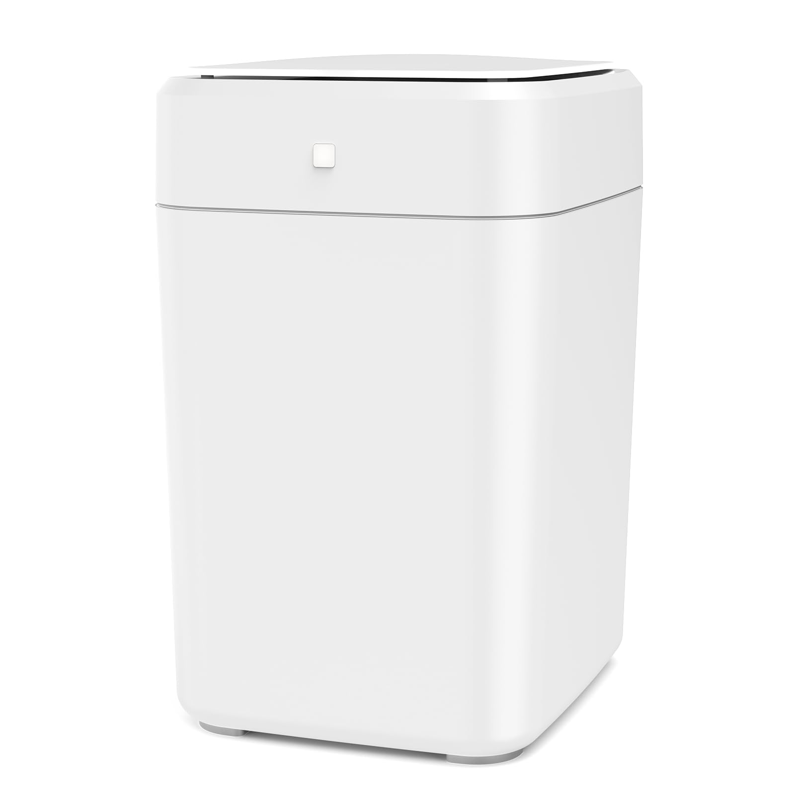 4.5 Gallon Smart Automatic Trash Can with 7 Garbage Bags Replenishment Ring, Self Sealing and Self Changing, TYPE-C Charging Port, Built-In Charging Battery for Kitchen, Bathroom, Room and More, White