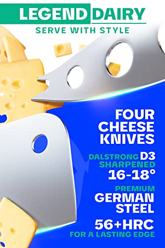 Dalstrong Charcuterie & Cheese Knife Set - 4-Piece - Gladiator Series Elite - Mini Cleaver, Serrated, Round-Tip, Forked Cheese Knives, G10 Garolite Handle, Sheath, NSF Certified