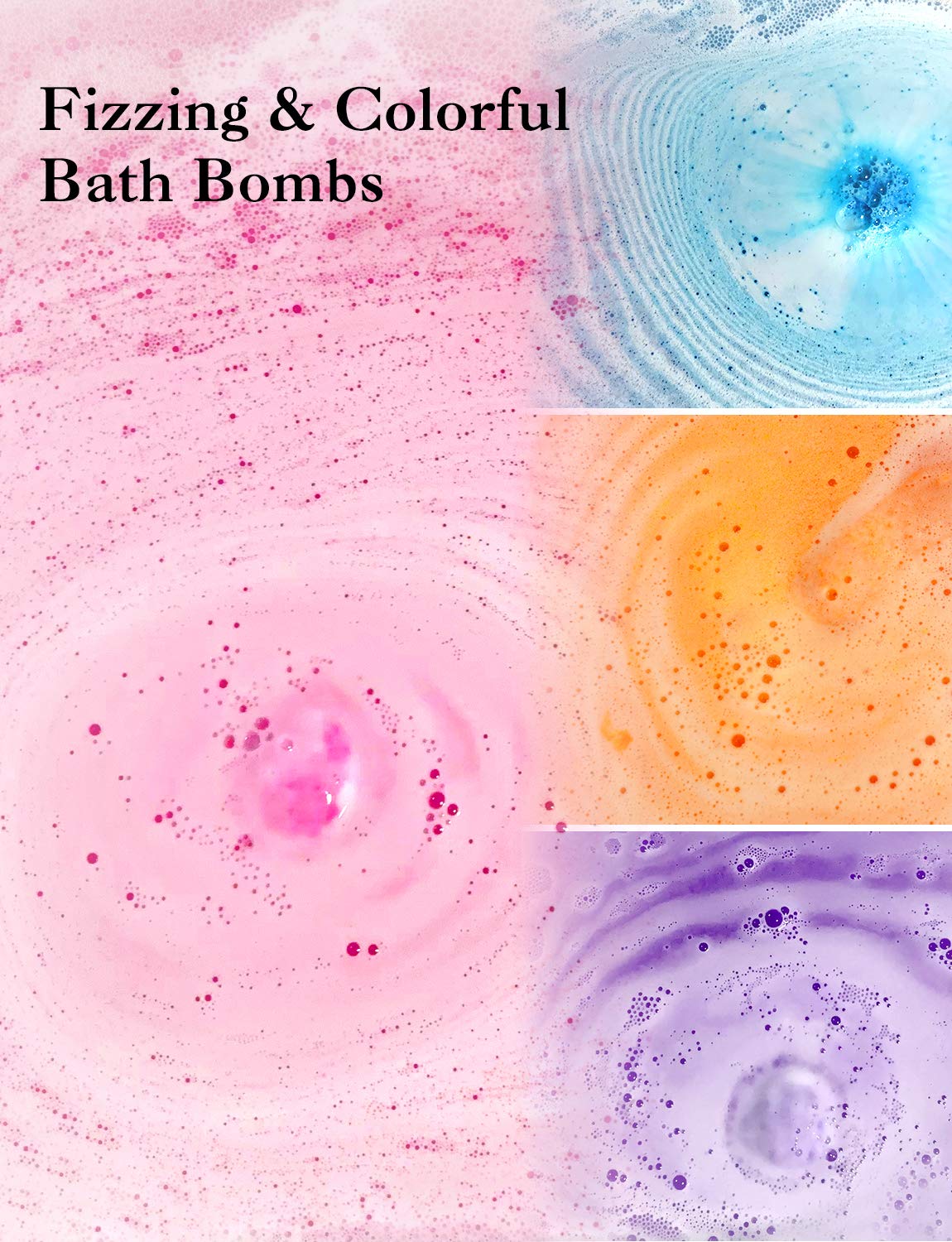 Bath Bombs 12 PCS Gift Set, Ribivaul Handmade Natural & Organic Bath Bomb with Rich Bubbles and Colors, Idea Mother's Day Gift for Men/Women/Kids/Friends
