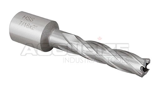 Accusize Industrial Tools 7/16'' Cutting Dia, 3/4'' Weldon Shank, 2'' Cutting Depth H.S.S. Annular Cutters, 2081-2012
