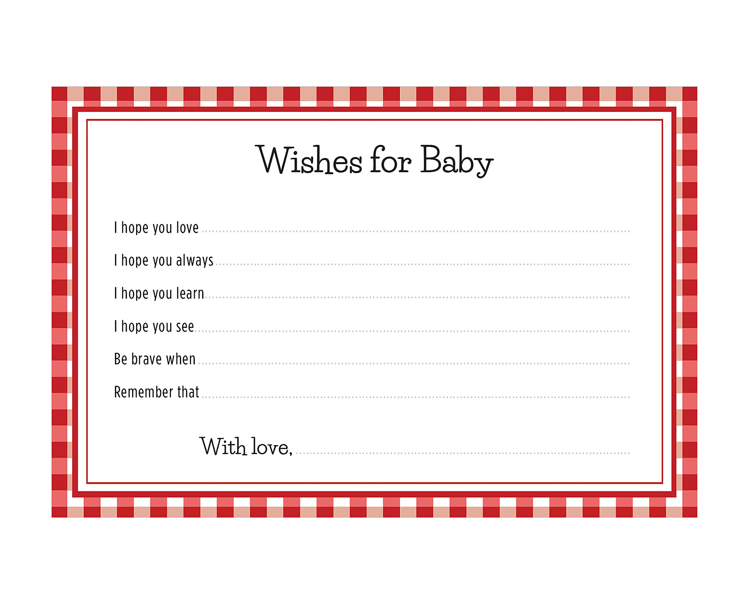 Oh My Baby Shower BBQ Baby-Q Wishes for Baby Cards - 24 count, white, red
