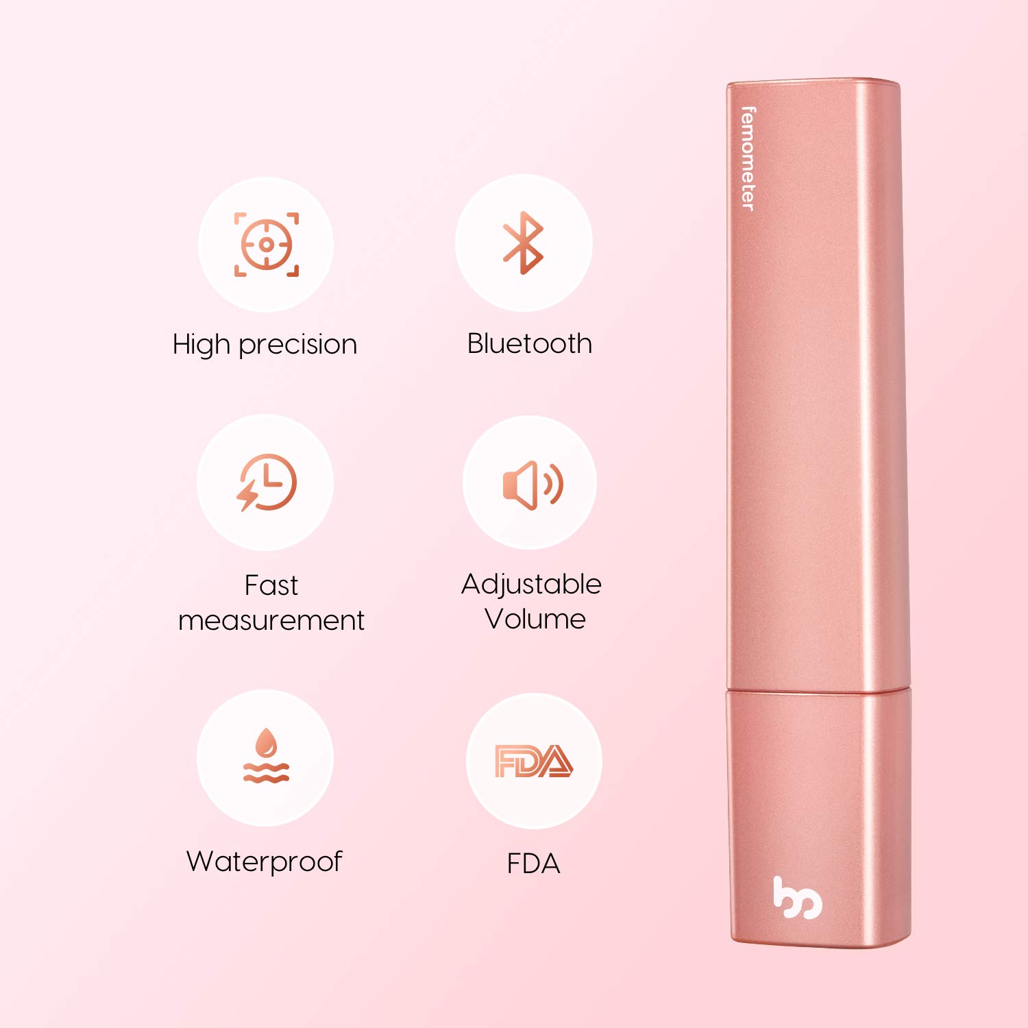 Femometer Smart Basal Thermometer BBT Thermometers Ovulation, Fertility Monitoring Tracking, Smart High-Precision Thermometer for Ovulation Tracking and Prediction Sync with Femometer APP